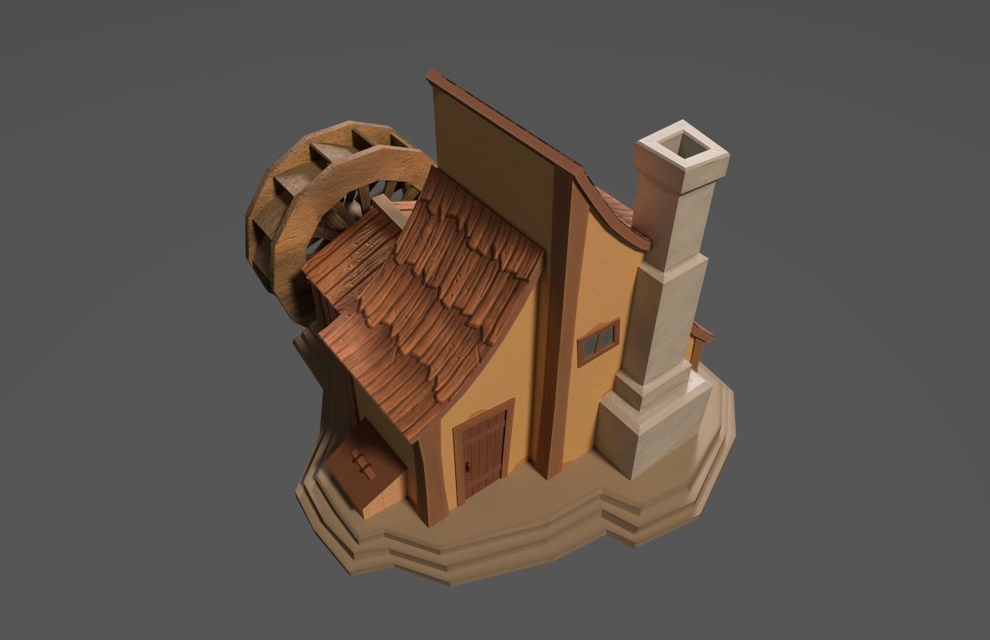 3D model Low-poly stylized watermill VR / AR / low-poly | CGTrader