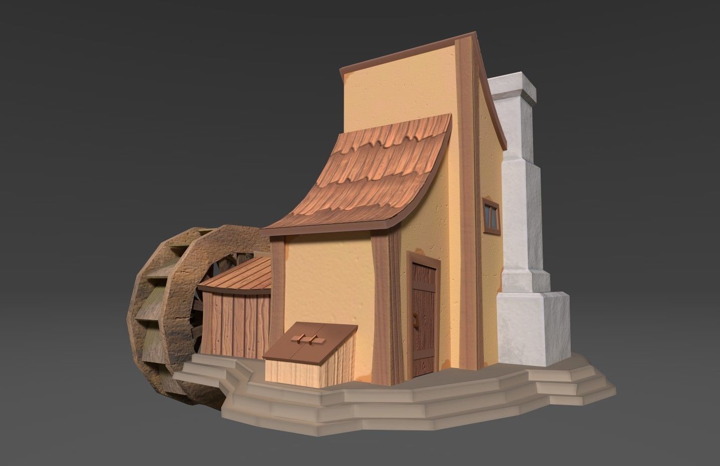 3D model Low-poly stylized watermill VR / AR / low-poly | CGTrader
