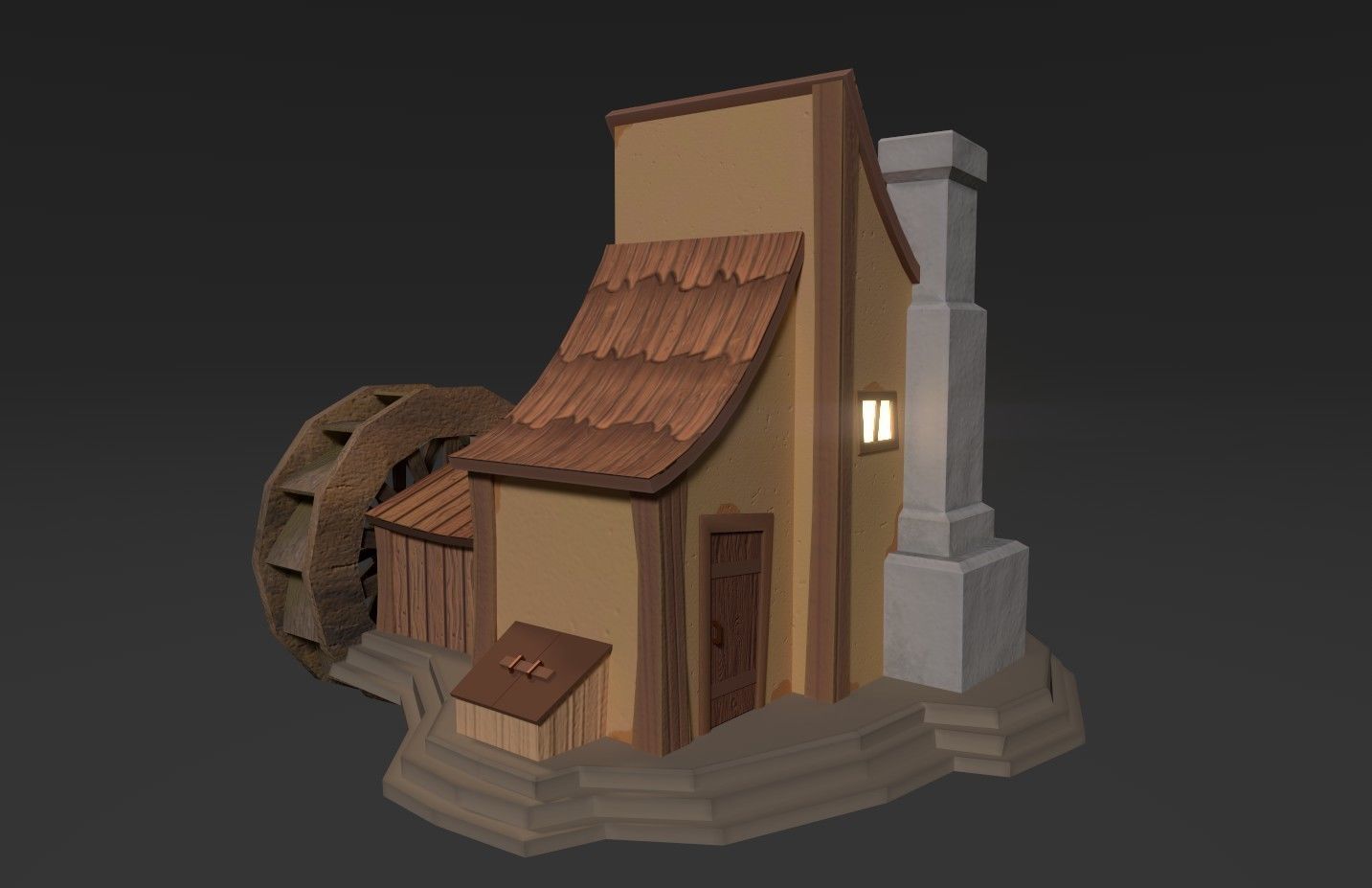 3D model Low-poly stylized watermill VR / AR / low-poly | CGTrader