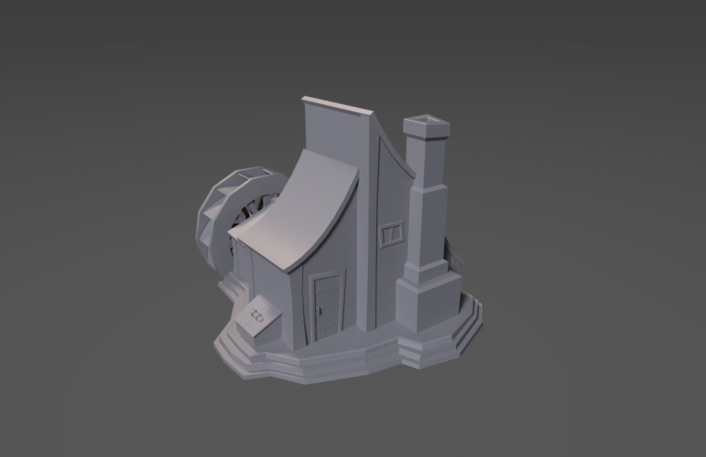 3D model Low-poly stylized watermill VR / AR / low-poly | CGTrader