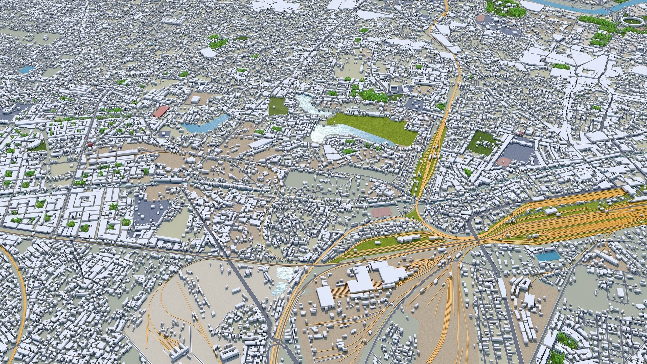 3D model Lucknow City Uttar Pradesh India 50km VR / AR / low-poly ...