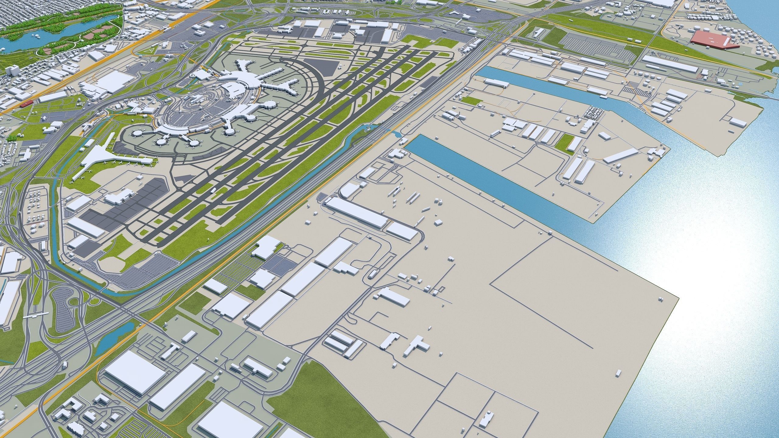 3D model Newark City New Jersey USA 30km VR / AR / low-poly | CGTrader