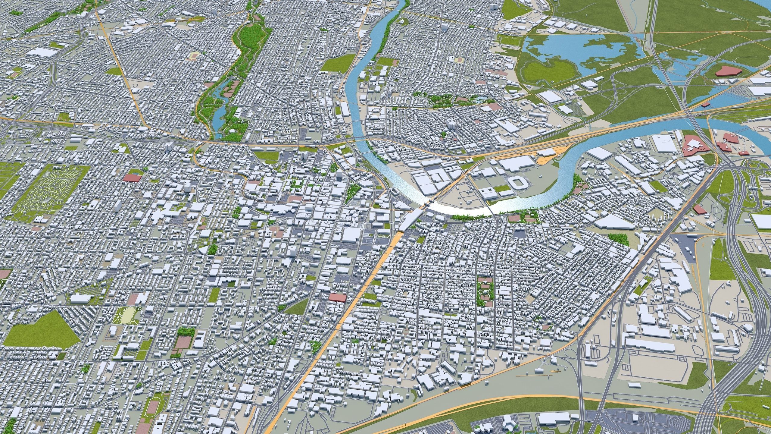3D model Newark City New Jersey USA 30km VR / AR / low-poly | CGTrader