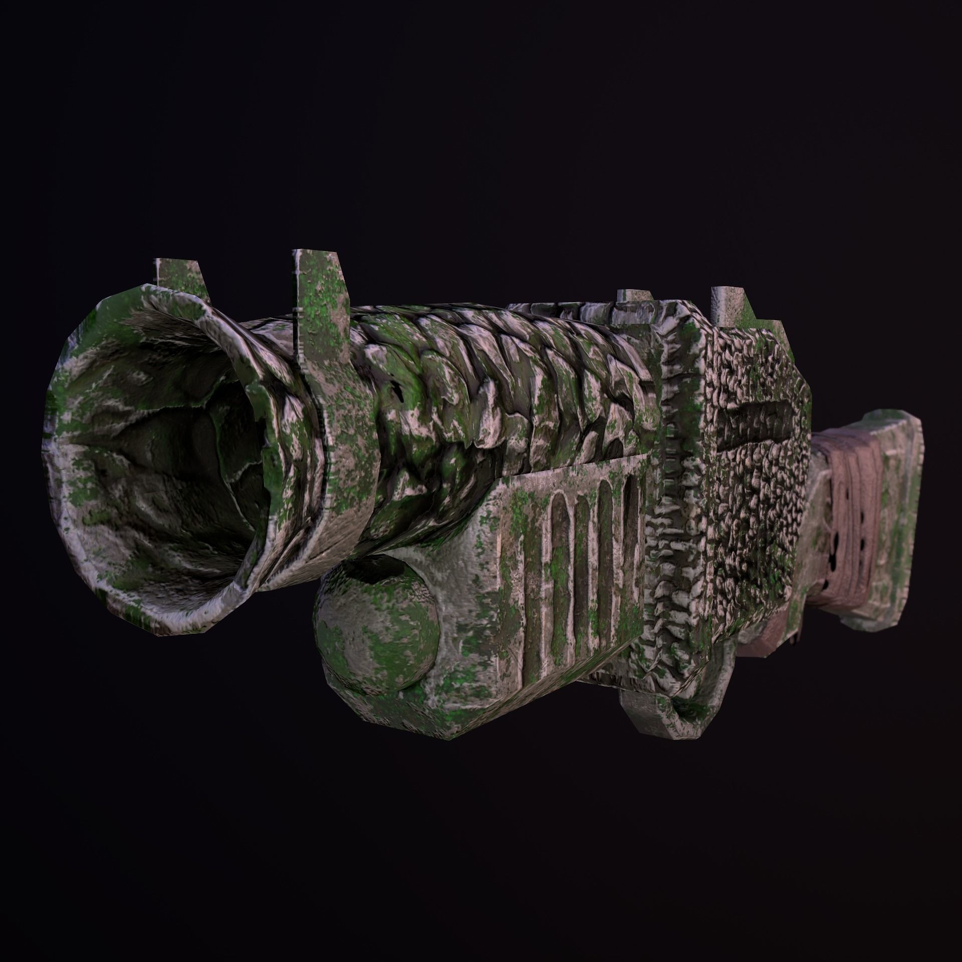 3D model Stylize Stone Moss Gun VR / AR / low-poly | CGTrader