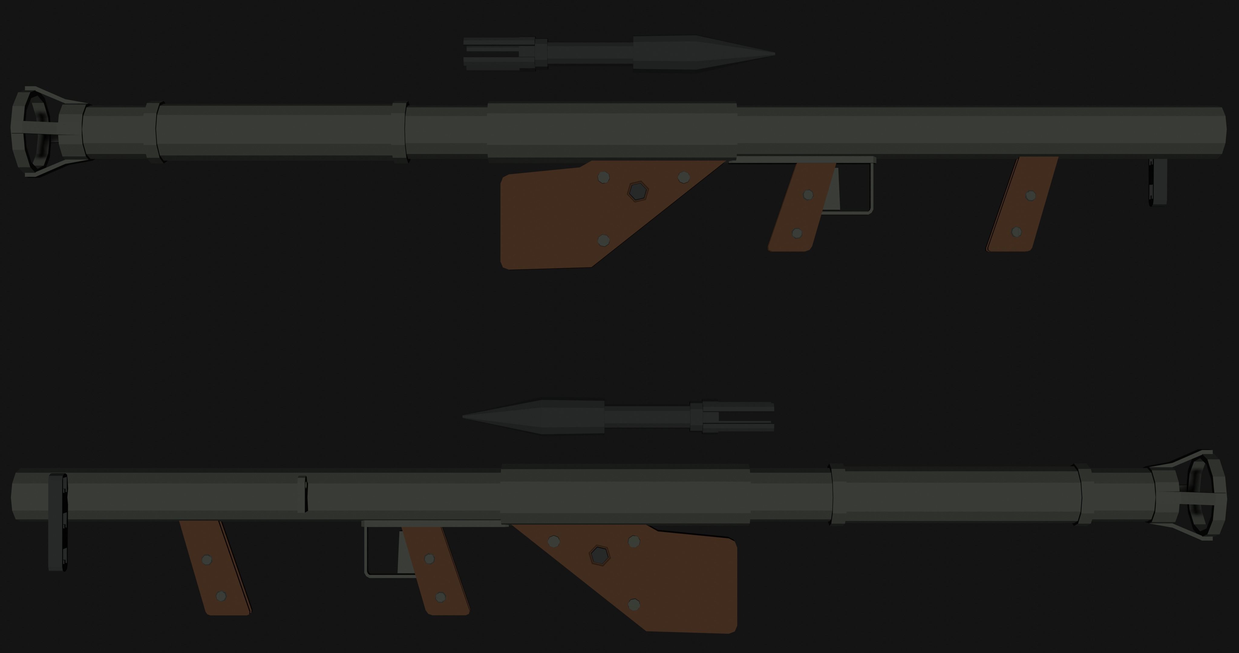 3D model Bazooka m1a1 USA Low Poly Isometric VR / AR / low-poly | CGTrader