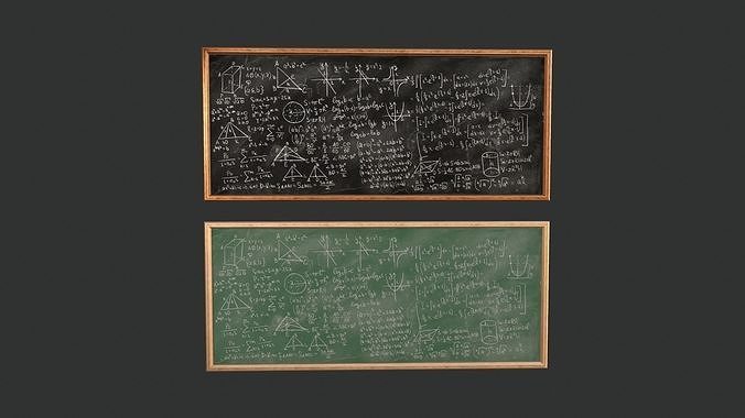 3D model Math Chalkboard Game Ready VR / AR / low-poly | CGTrader