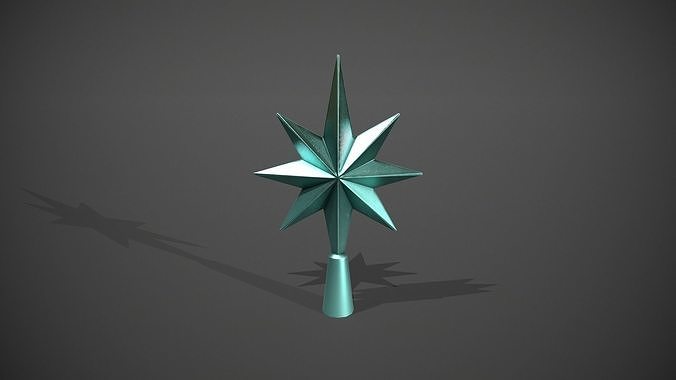 3D model Blue Star Tree Topper VR / AR / low-poly | CGTrader