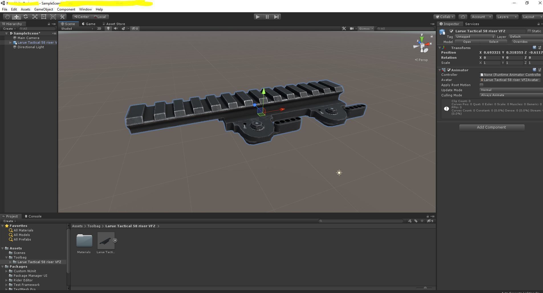 3D model Larue Tactical 58 riser VFZ Lowpoly PBR VR / AR / low-poly ...