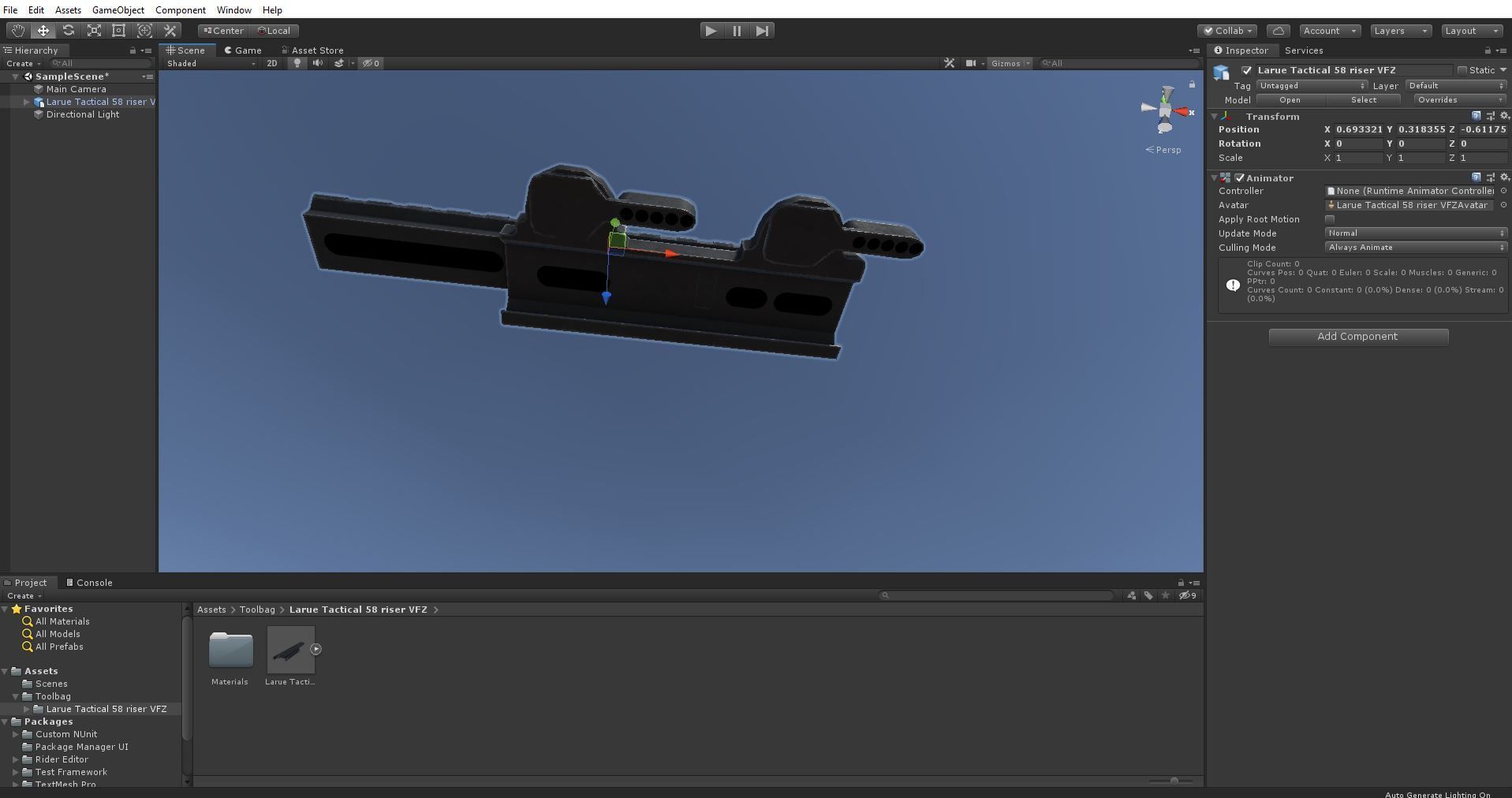 3D model Larue Tactical 58 riser VFZ Lowpoly PBR VR / AR / low-poly ...
