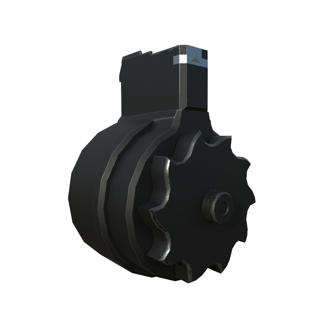 3D model X FAL 50 Round Drum Magazine For 308 Rifles Low Poly PBR VR ...