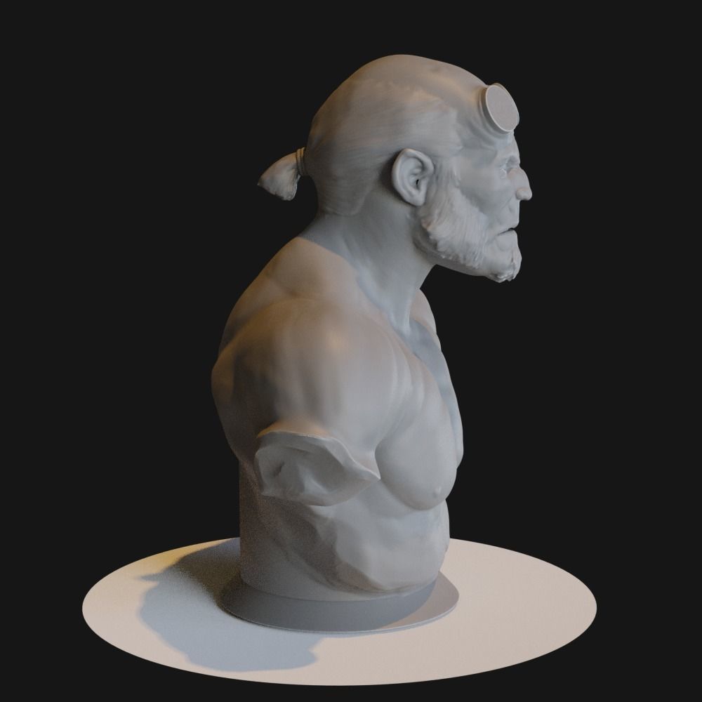 Hellboy bust free 3D model 3D printable | CGTrader