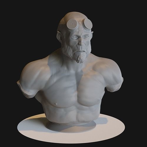 Hellboy bust free 3D model 3D printable | CGTrader