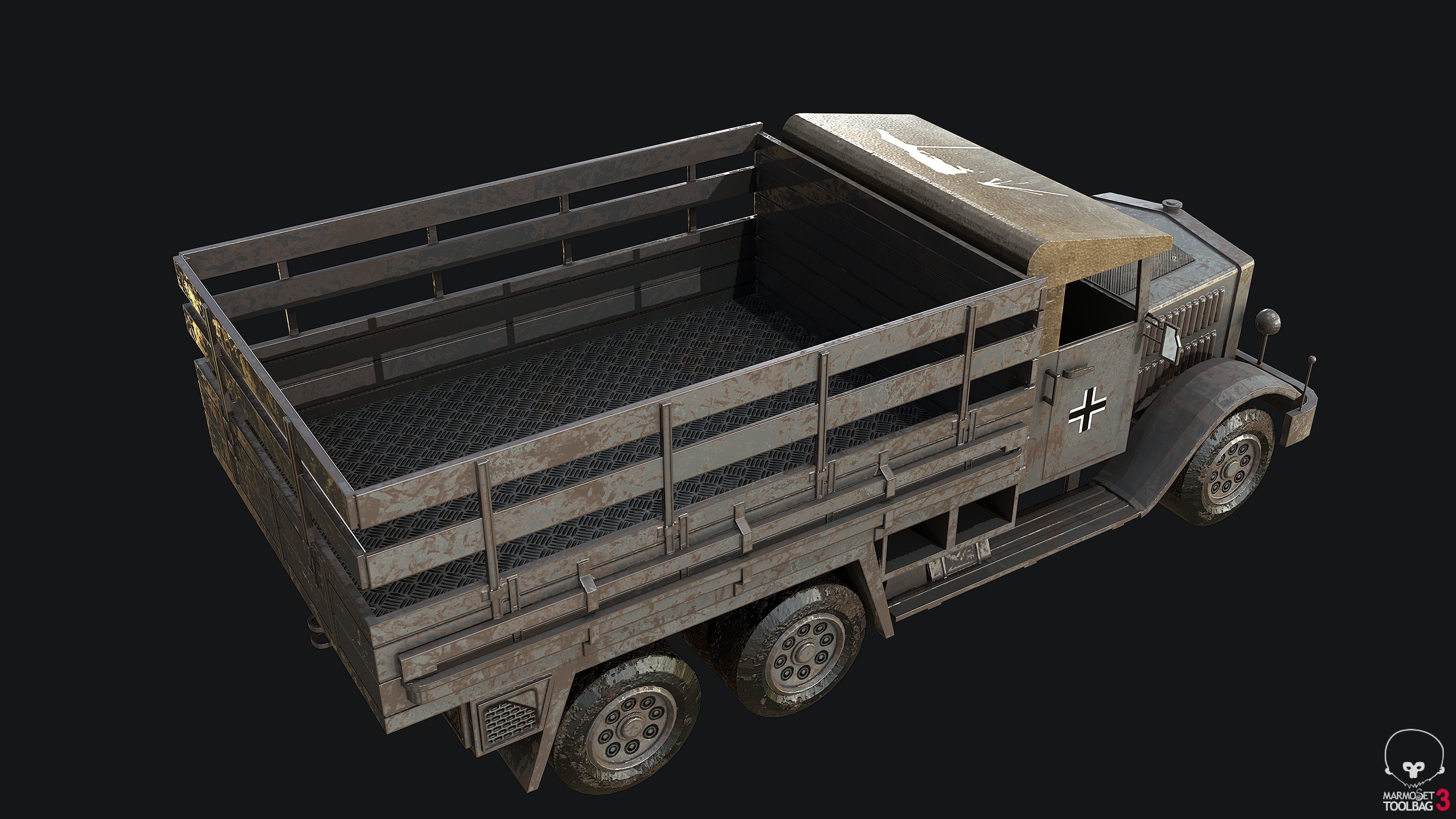3D model WW2 German Truck Low Poly VR / AR / low-poly | CGTrader