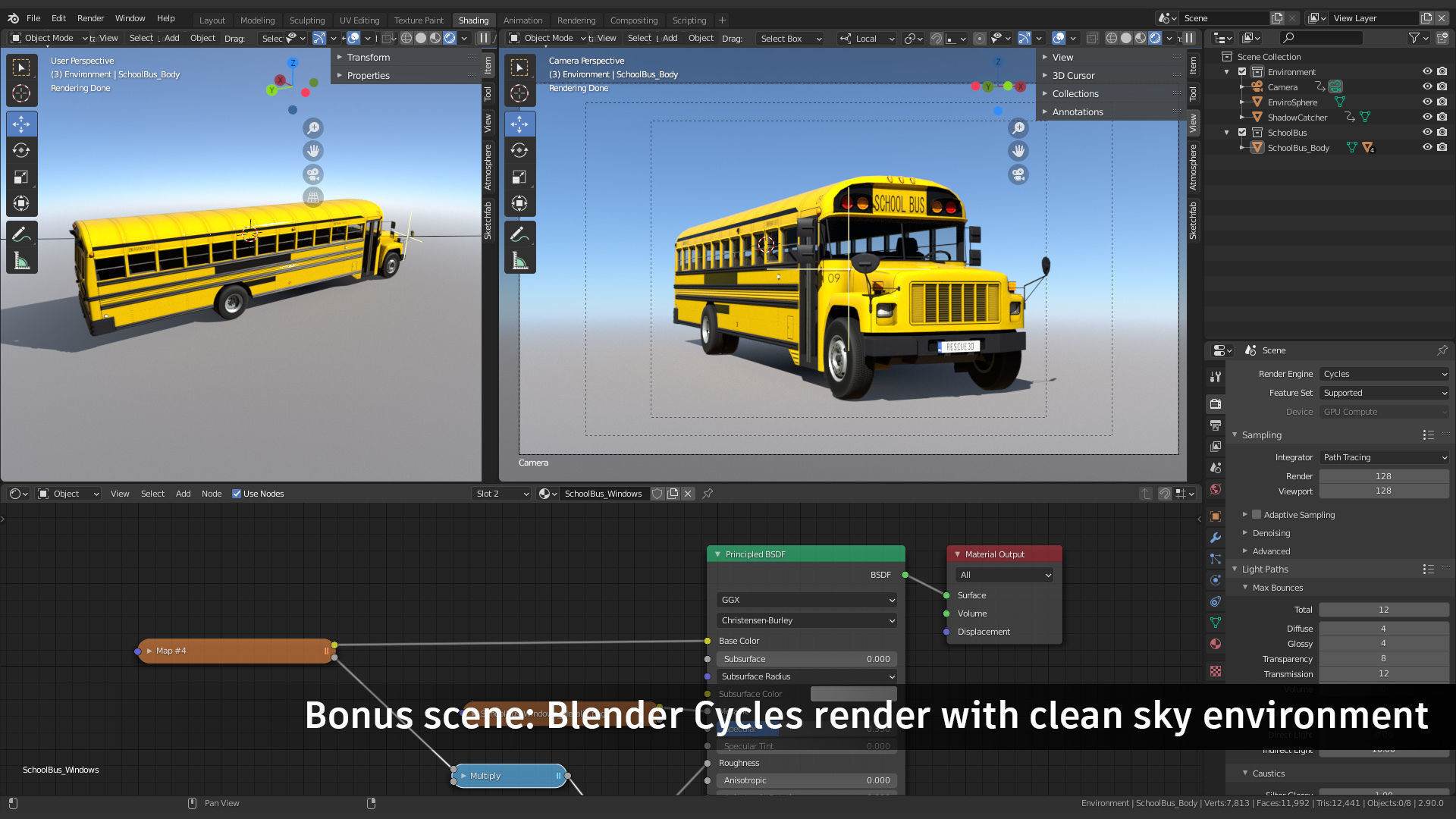3D model School Bus VR / AR / low-poly | CGTrader