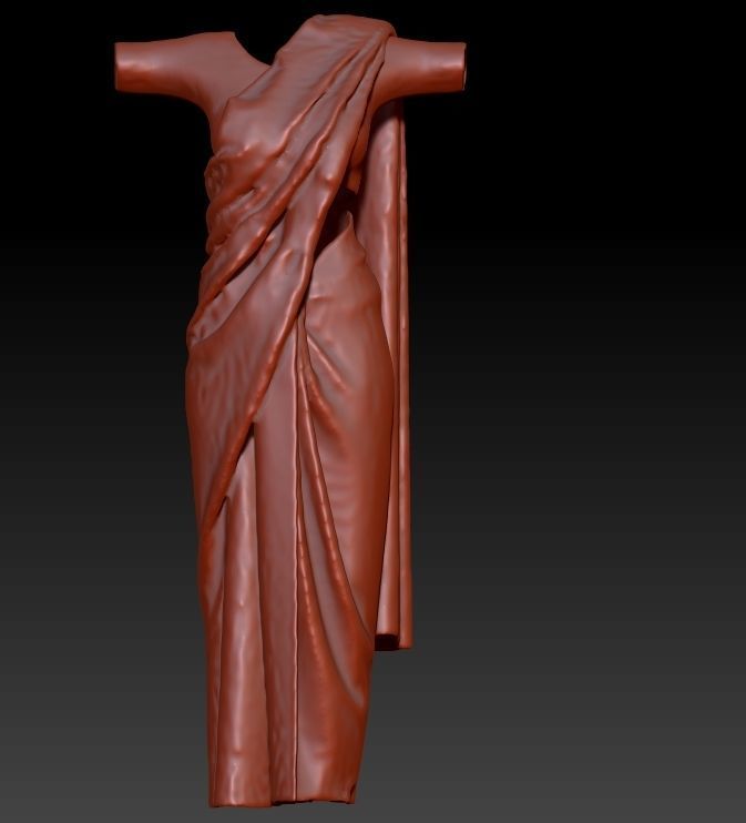 South indian Saree Model 3D model 3D printable | CGTrader