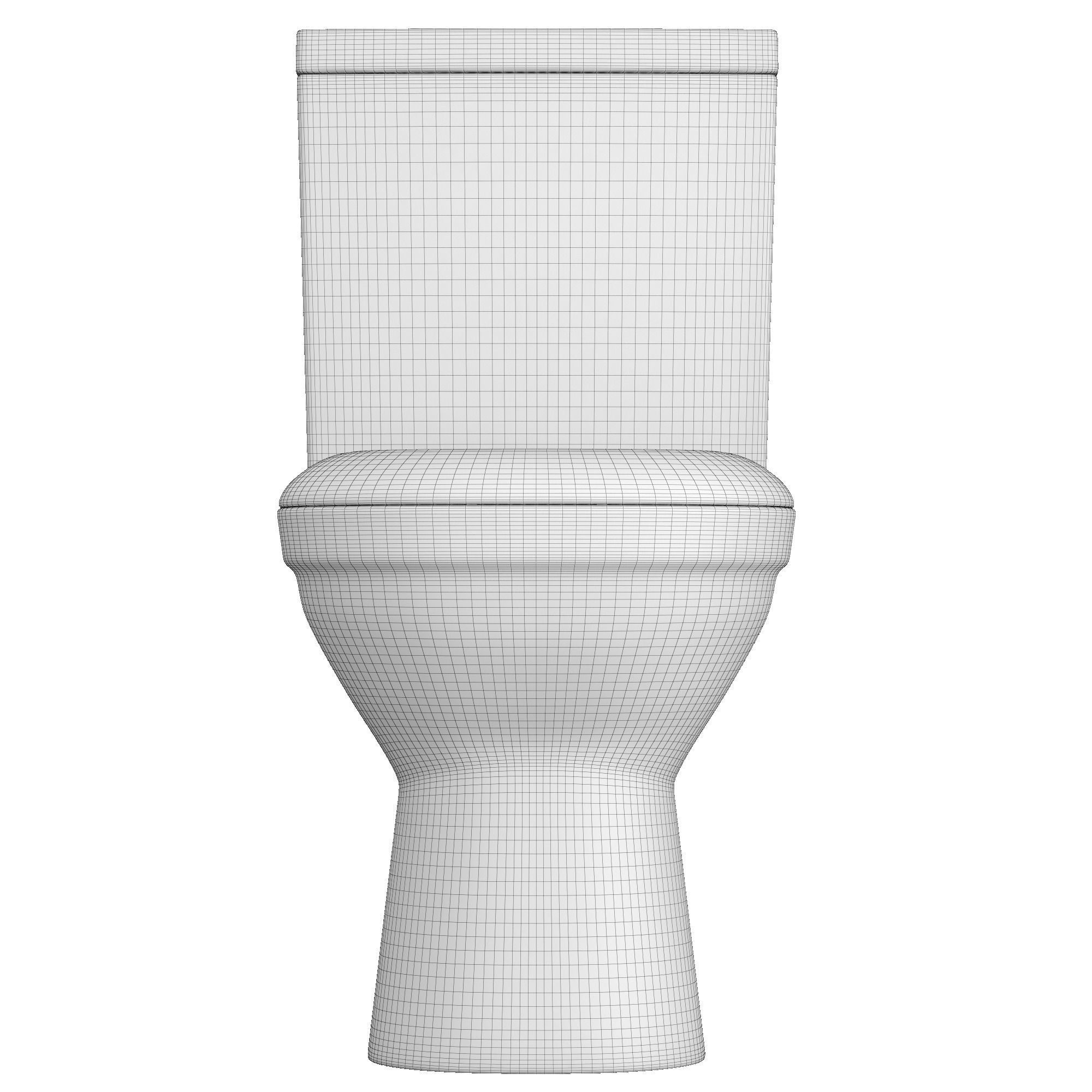 Two piece square shape EWC toilet 3D model Modeled in 3ds max 3D model ...