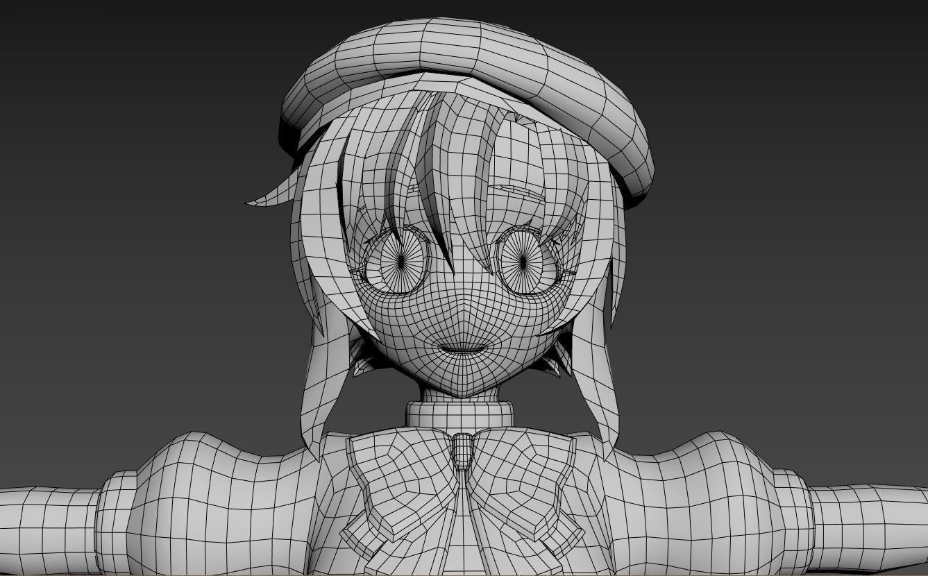 Higurashi no Naku Koro ni Rena VRChat 3D model rigged | CGTrader