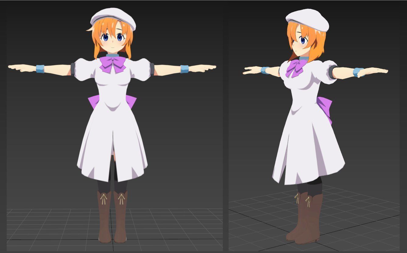 Higurashi no Naku Koro ni Rena VRChat 3D model rigged | CGTrader