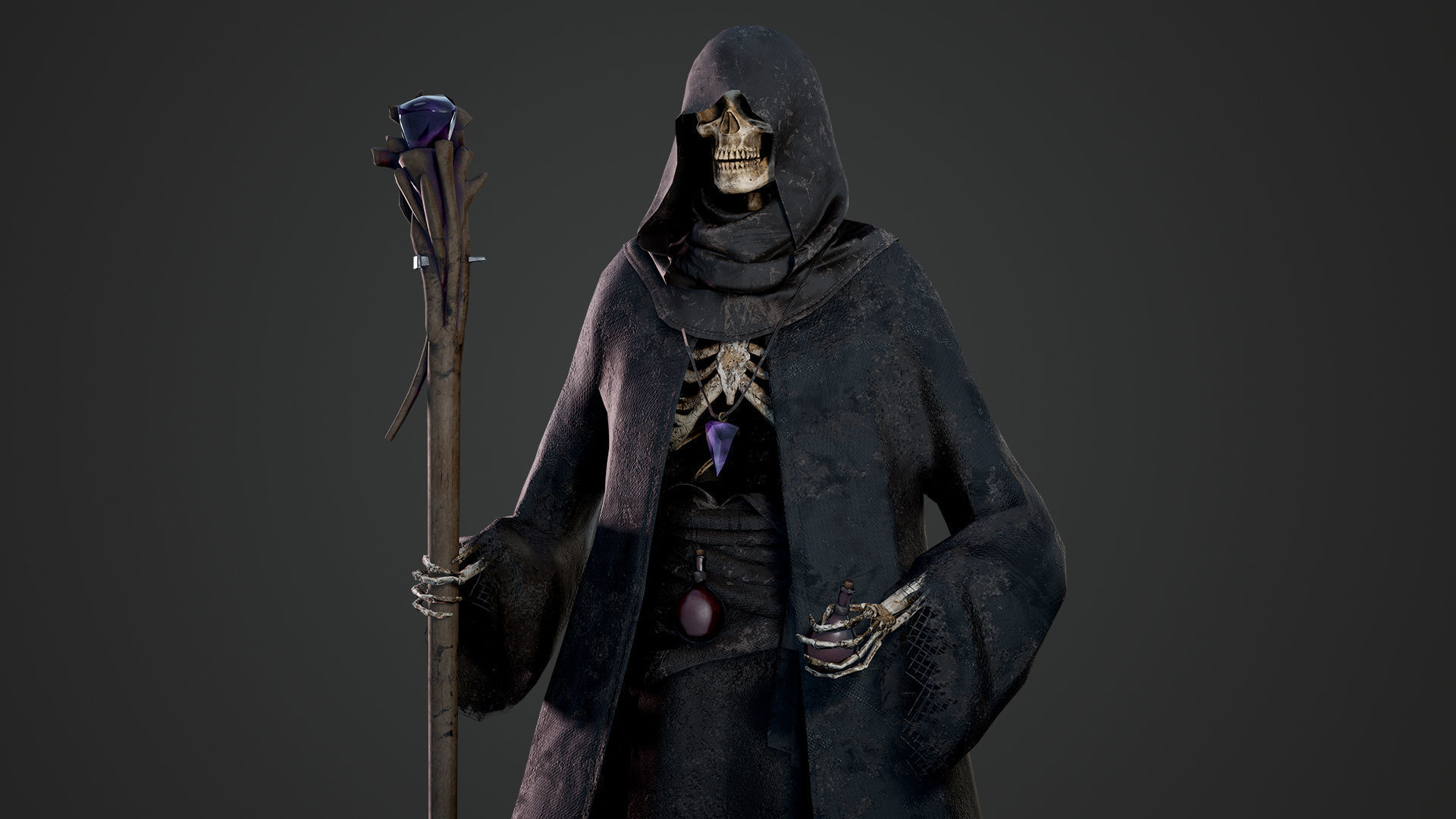 3D model Skeleton Mage - Game Ready VR / AR / low-poly rigged | CGTrader