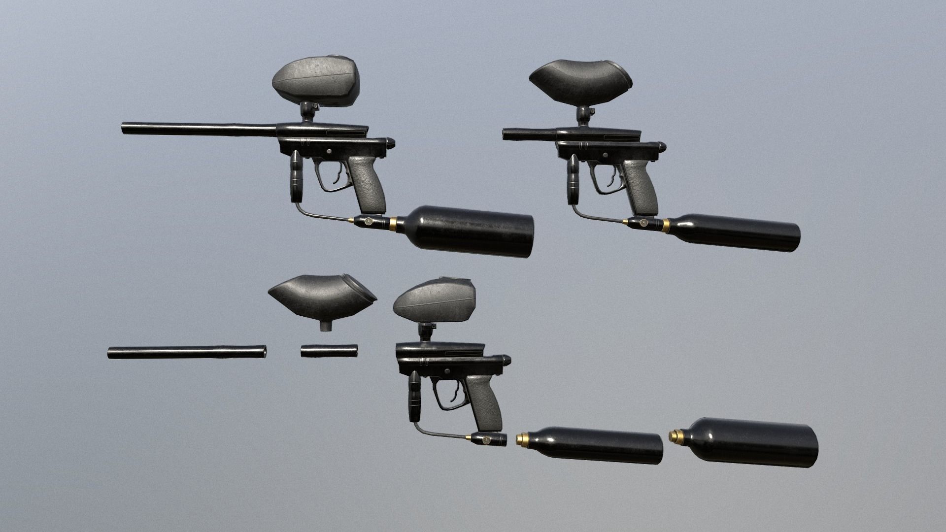 3D model Modular Paintball Gun VR / AR / low-poly | CGTrader