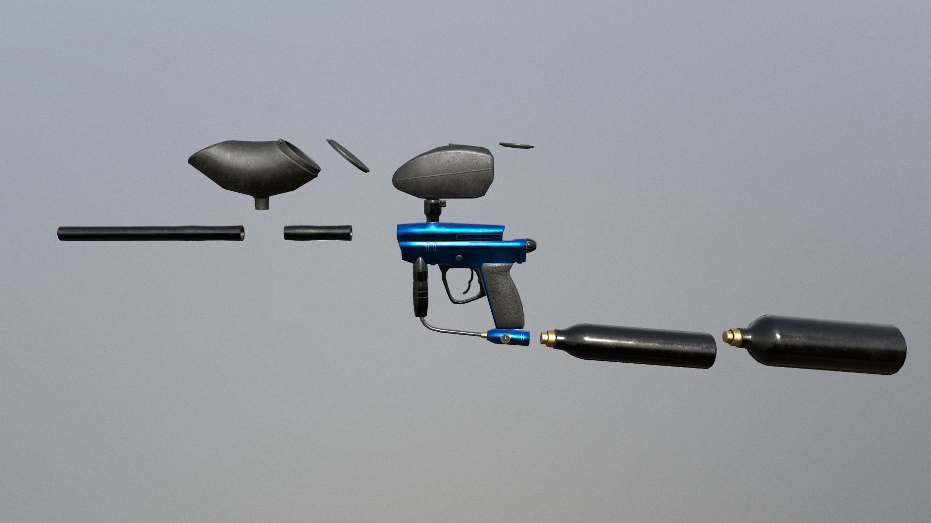 3D model Modular Paintball Gun VR / AR / low-poly | CGTrader
