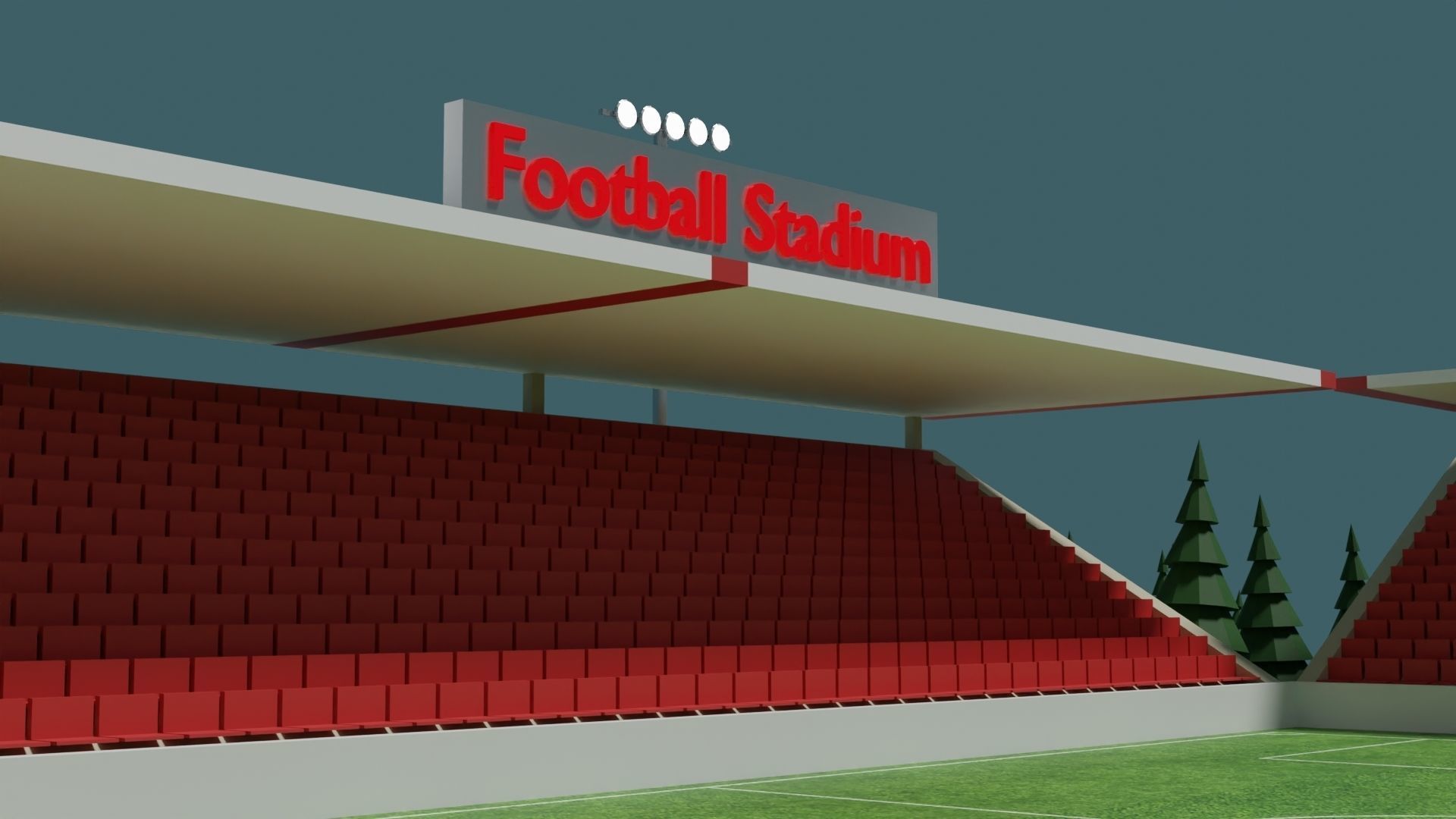 3D model Low-Poly Football Stadium VR / AR / low-poly | CGTrader