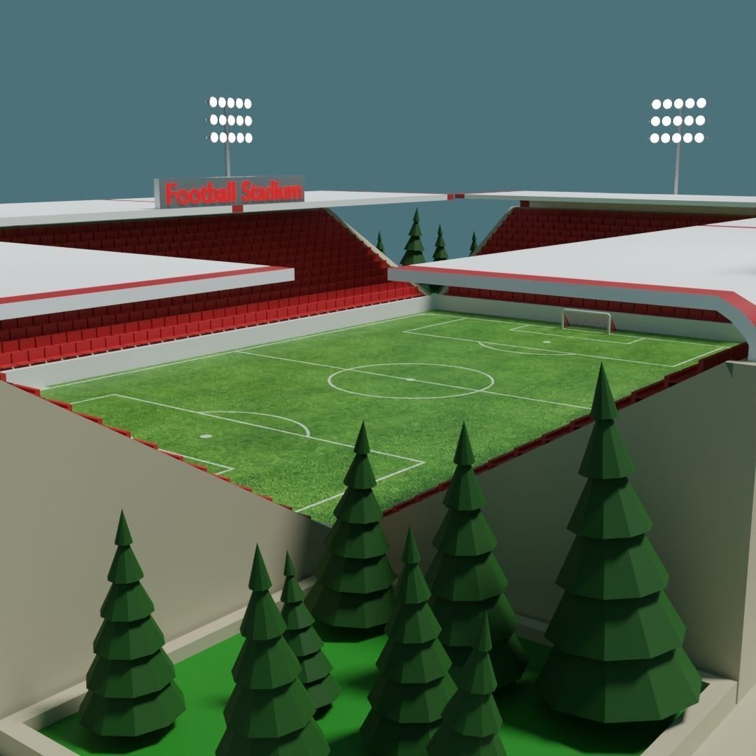 3D model Low-Poly Football Stadium VR / AR / low-poly | CGTrader