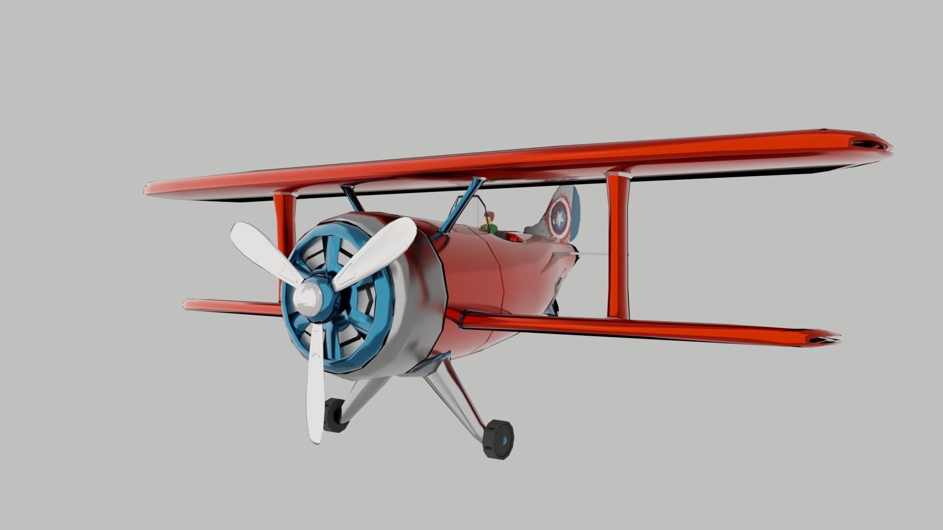 Biplane free VR / AR / low-poly 3D model rigged | CGTrader