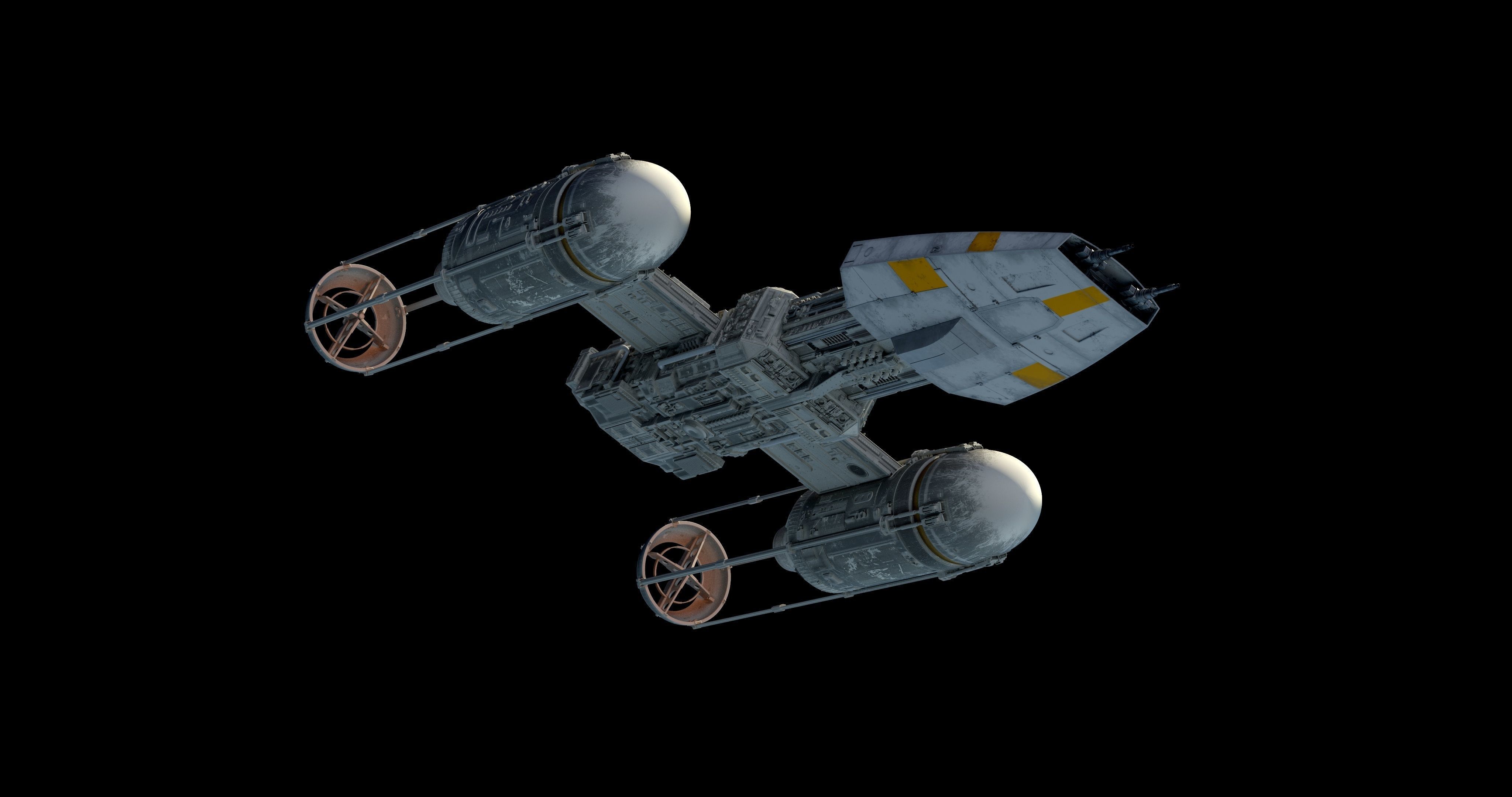 Y-Wing star wars spacecraft flying in air 3D model | CGTrader