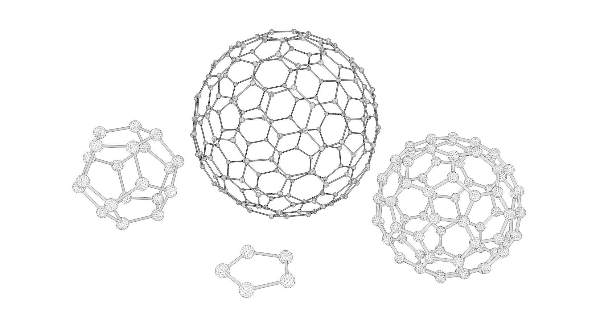 The set of models of graphene molecules 3D model | CGTrader