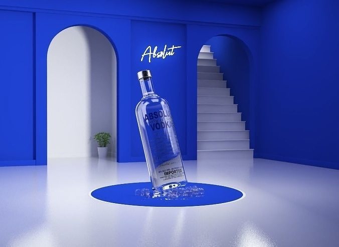 Absolute Vodka Colour Studio CGI Scene 3D model | CGTrader