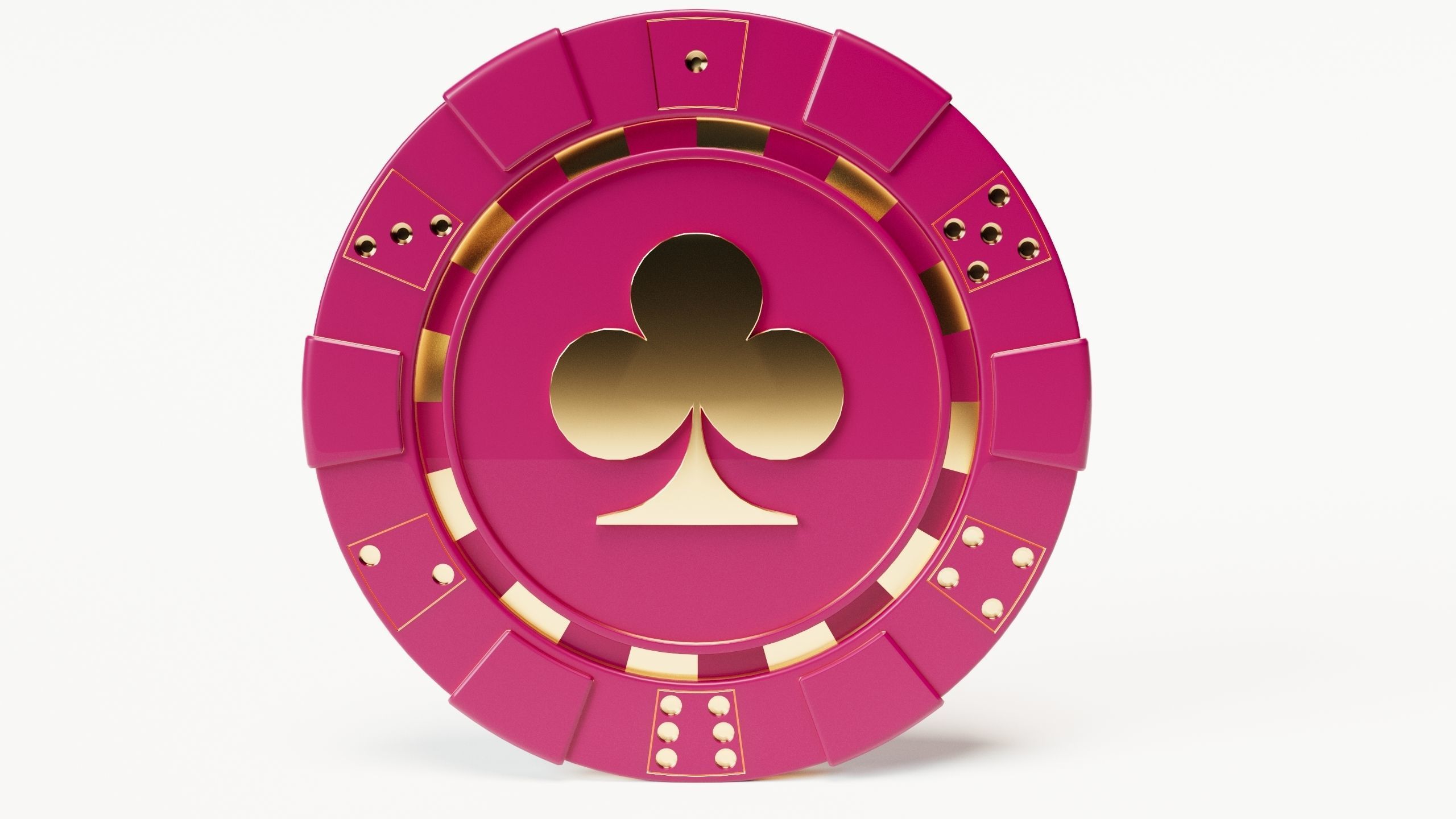 3D model Elite Las Vegas Casino Good Luck Poker Chip Lucky Coin clubs ...