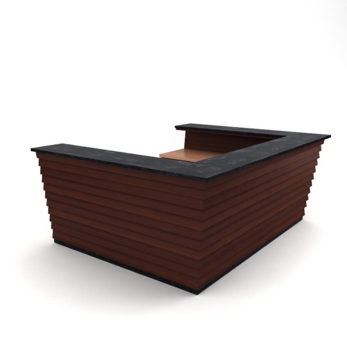 Brown office table reception desk 14 AM89 3D model | CGTrader