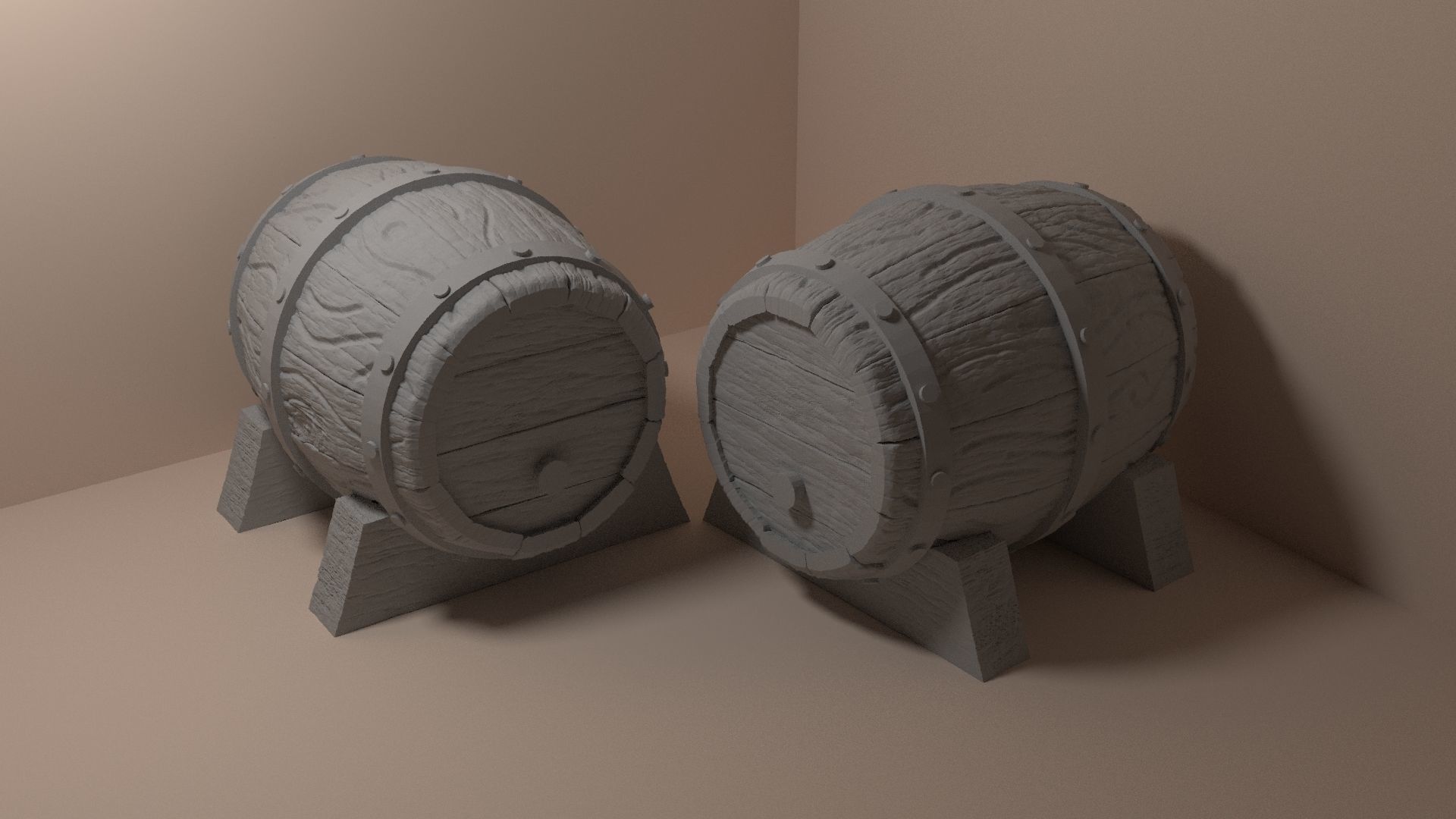 Medieval fantasy barrel 2 3D model 3D printable | CGTrader