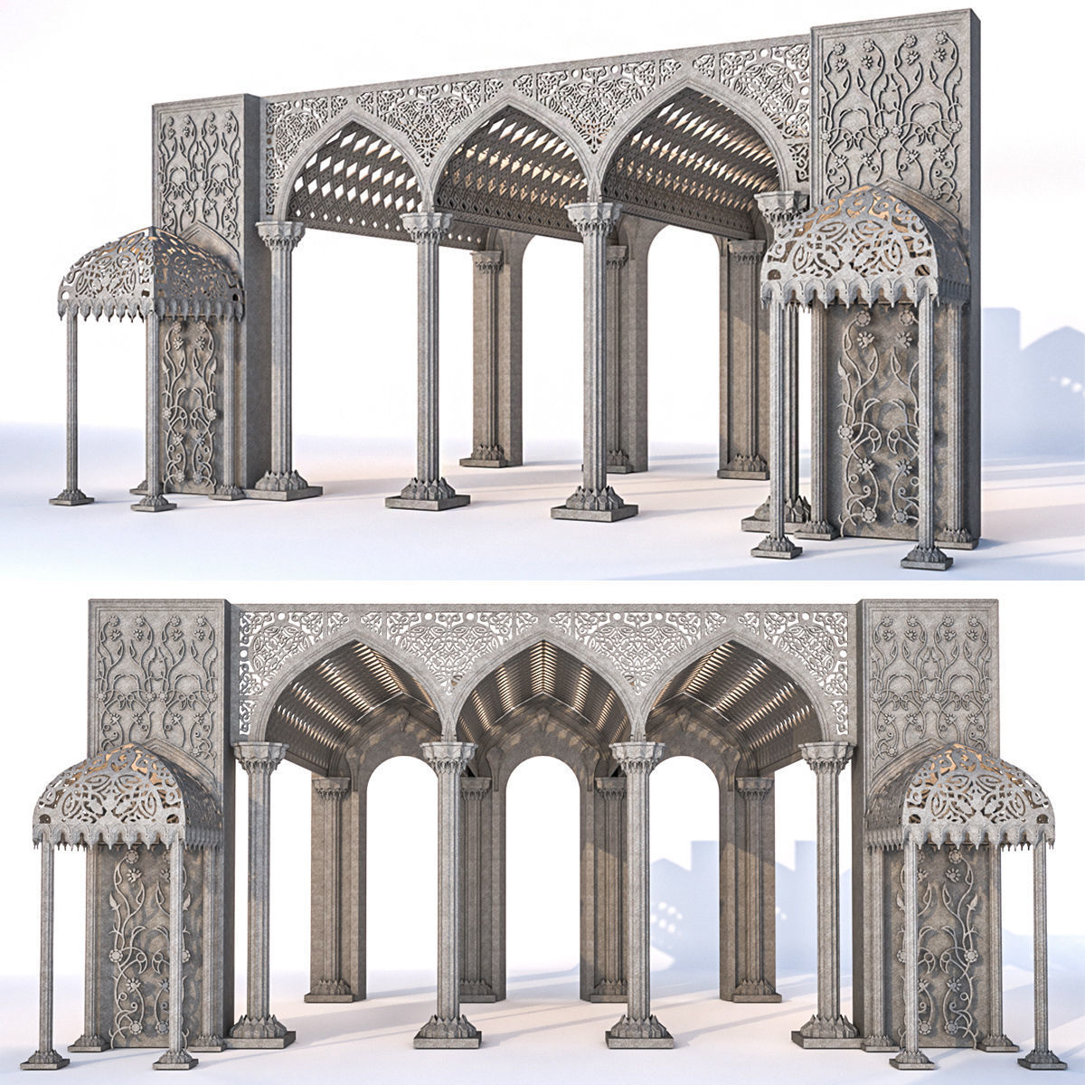 Fragment of a building in Arabic style 3D model | CGTrader