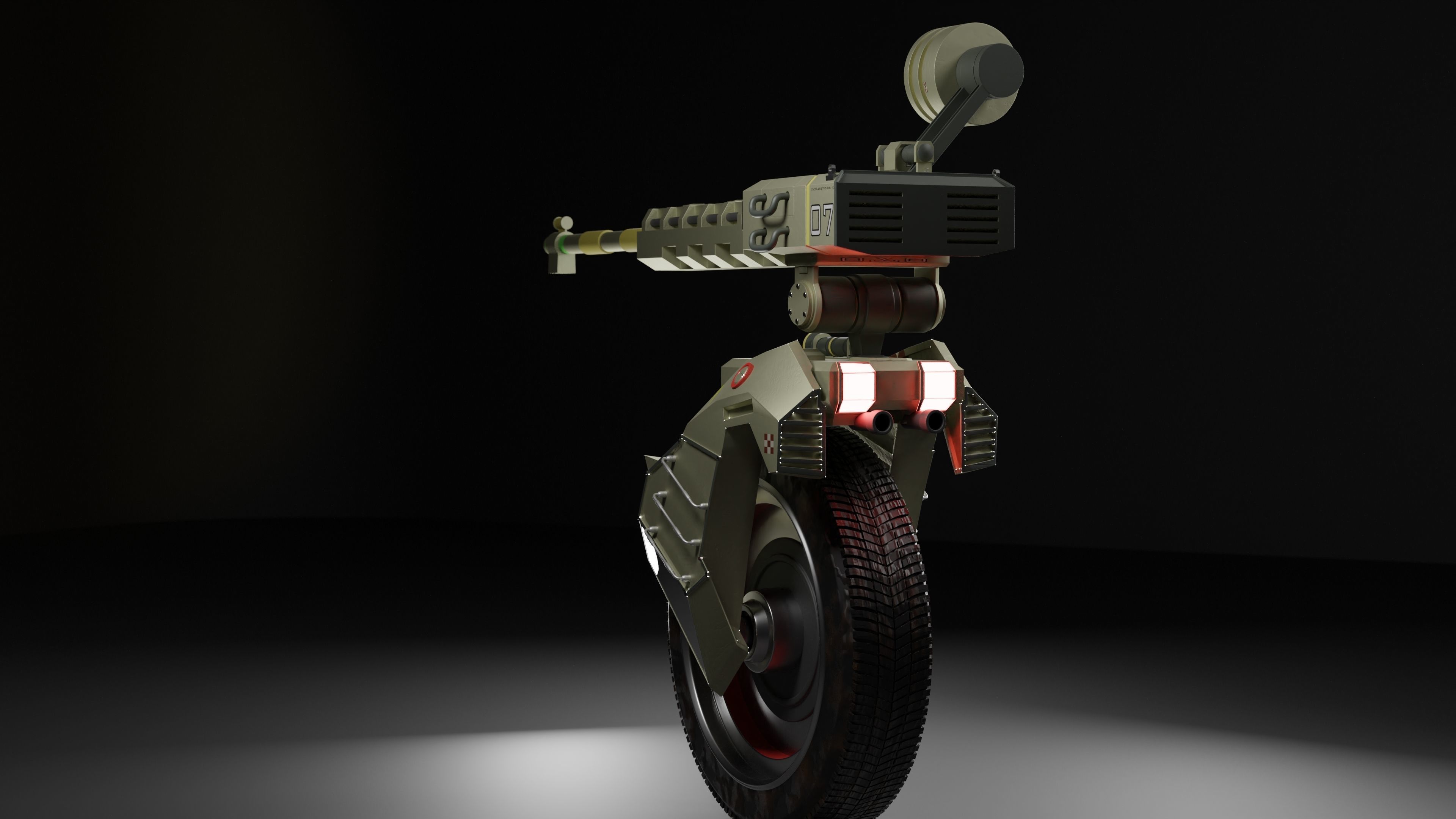 Sci Fi drone weaponized vehicle made with blender 3D model rigged ...