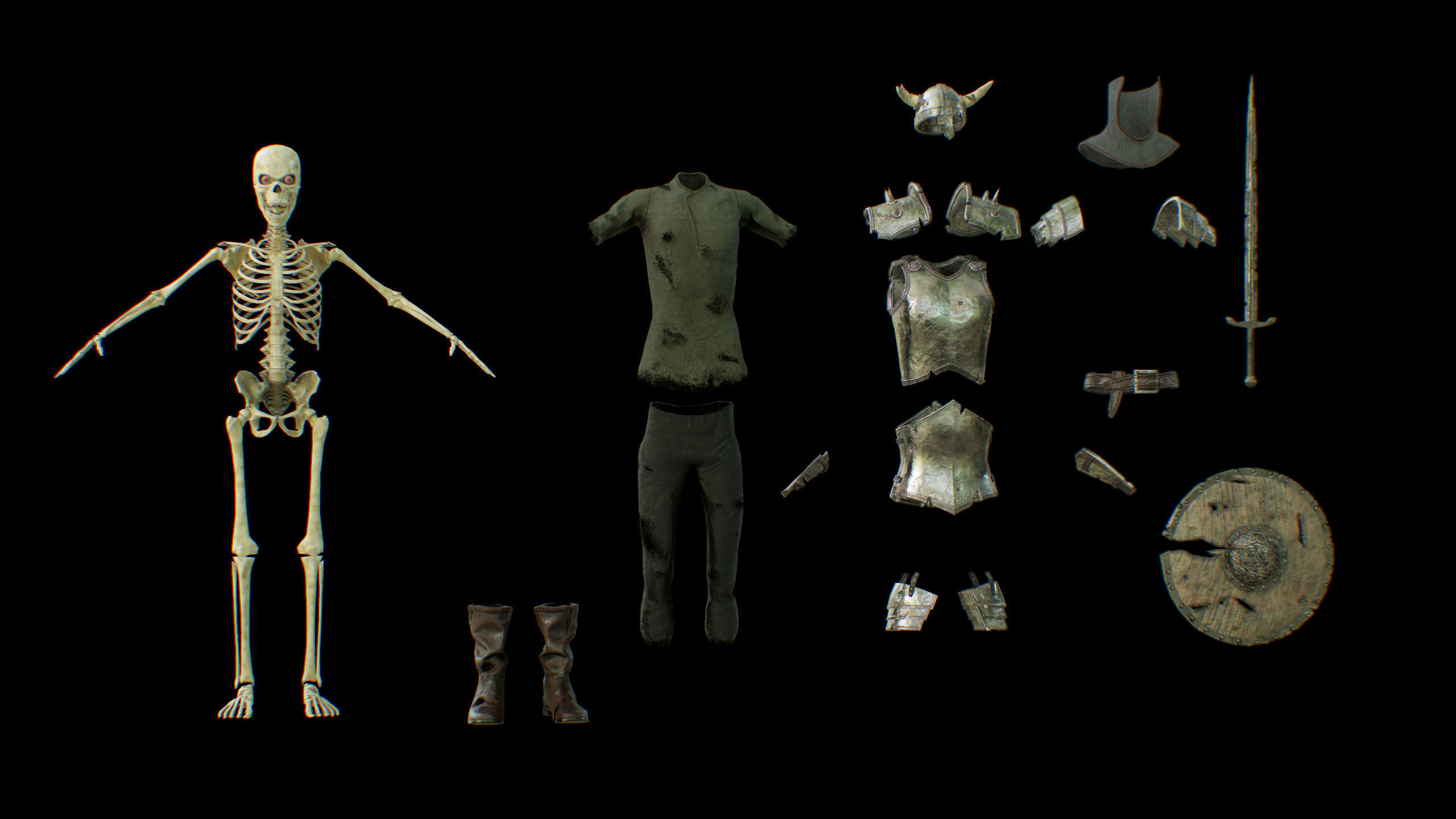 3D model skeleton VR / AR / low-poly rigged | CGTrader