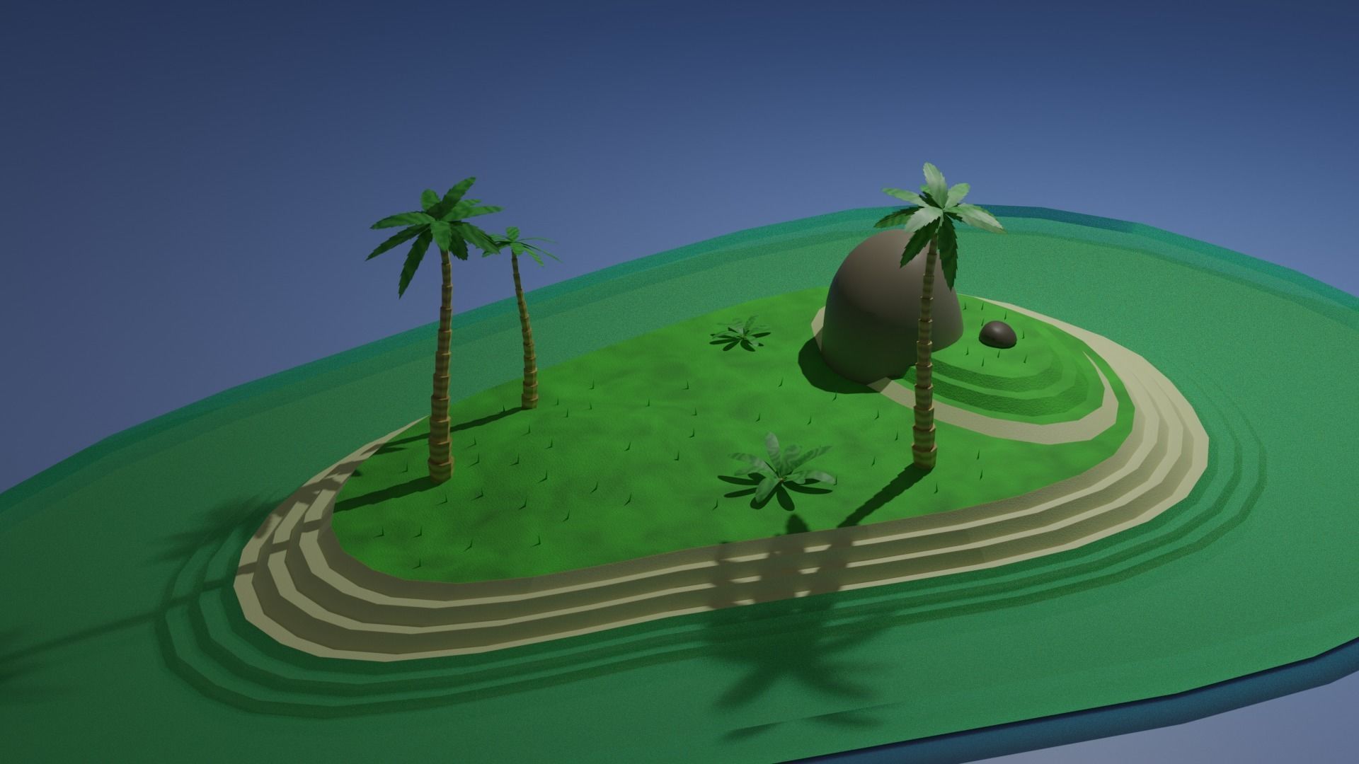 Island low poly free 3D model | CGTrader