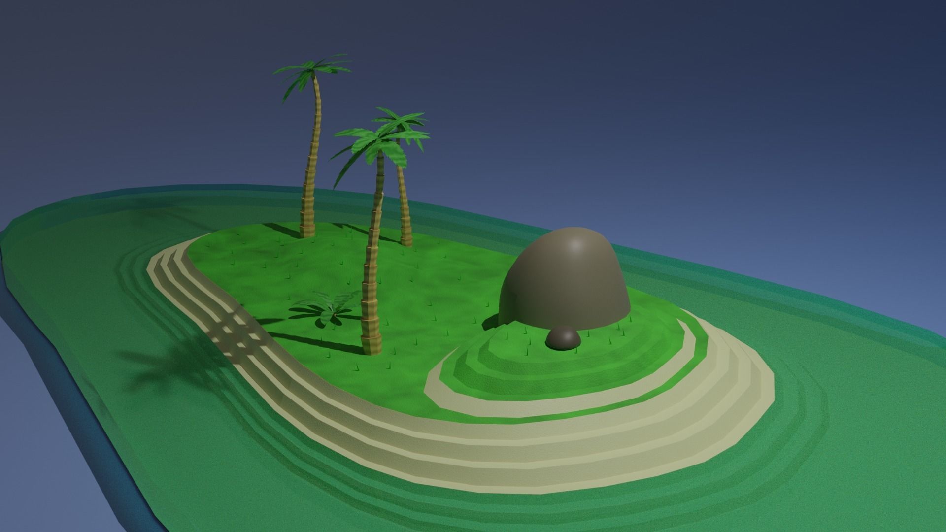 Island low poly free 3D model | CGTrader
