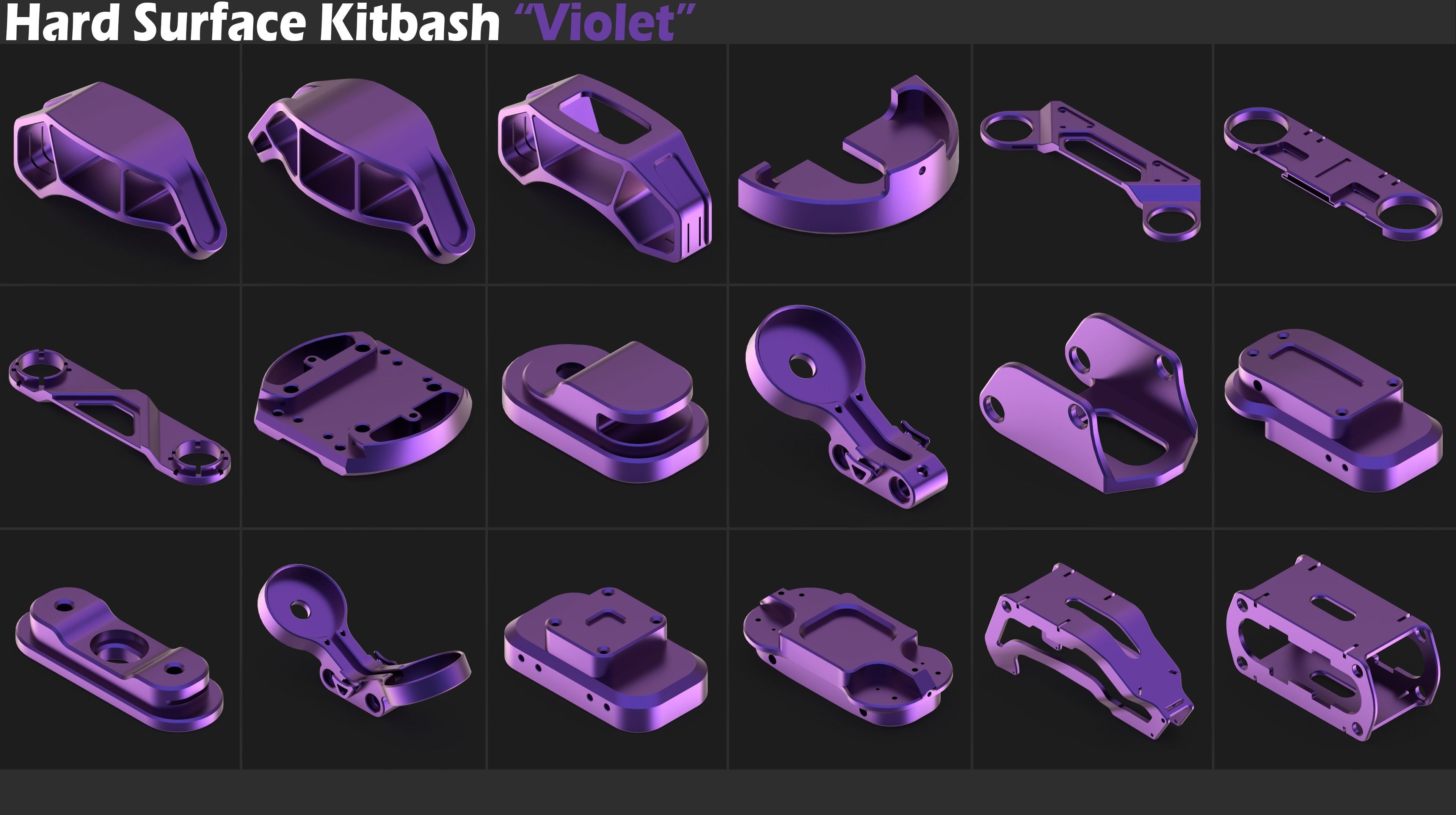 Sci-Fi Hard Surface Kitbash 400 Details 3D model | CGTrader