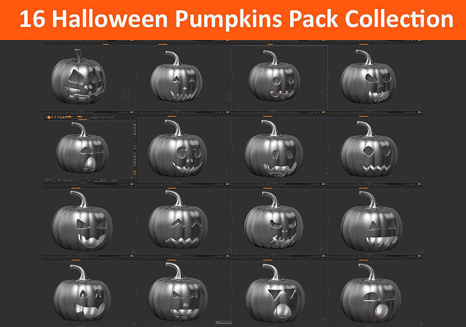 16 halloween pumpkin Mega Pack Collection | CGTrader