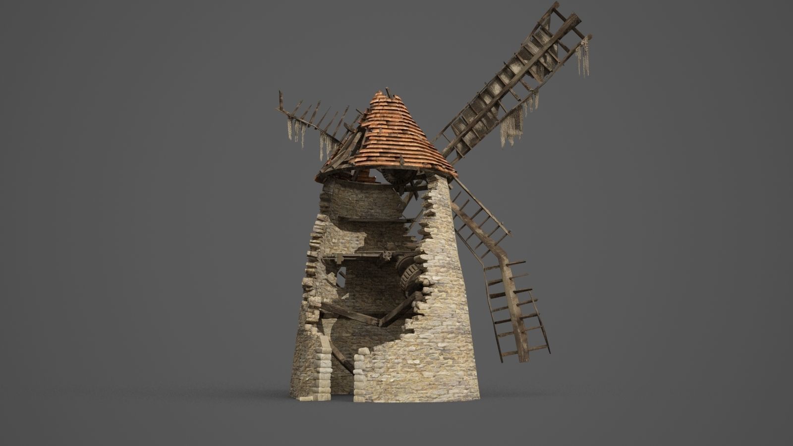 3D A broken windmill | CGTrader