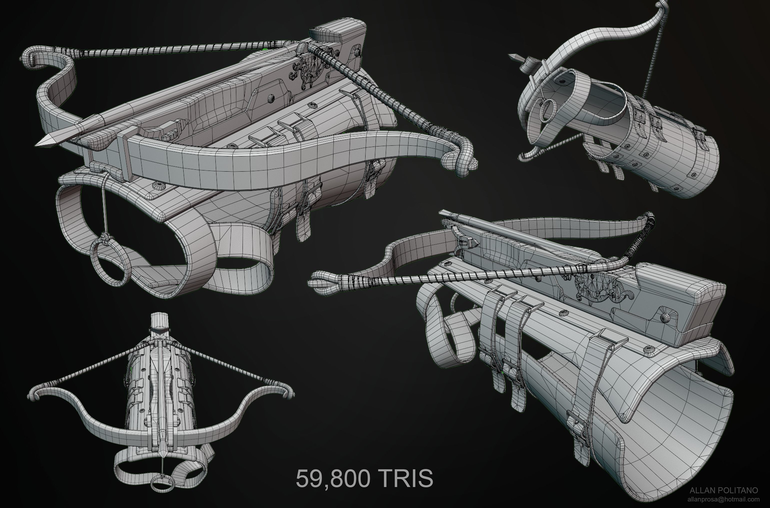3D model Medieval Gauntlet Crossbow VR / AR / low-poly | CGTrader