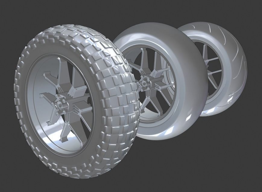 motorcycle wheels asset with blender 3D model | CGTrader