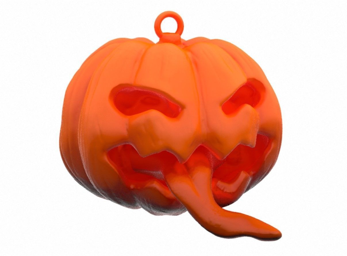 Halloween Pumpkin Keychain 3D model 3D printable | CGTrader