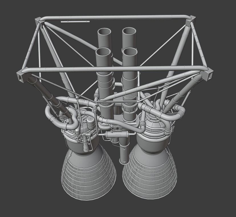 LR-87 Titan II Rocket Engine 3D model | CGTrader