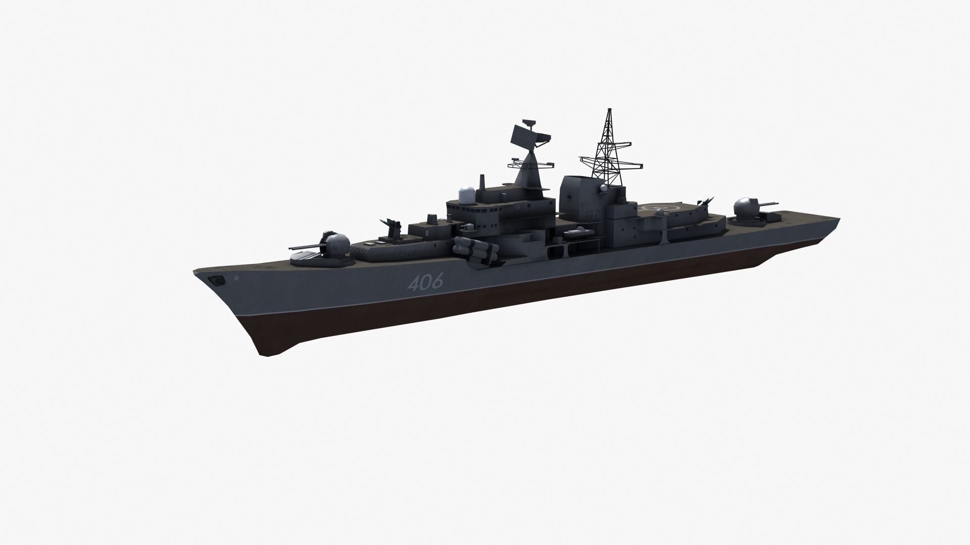 3D model Sovremenny Destroyer VR / AR / low-poly | CGTrader