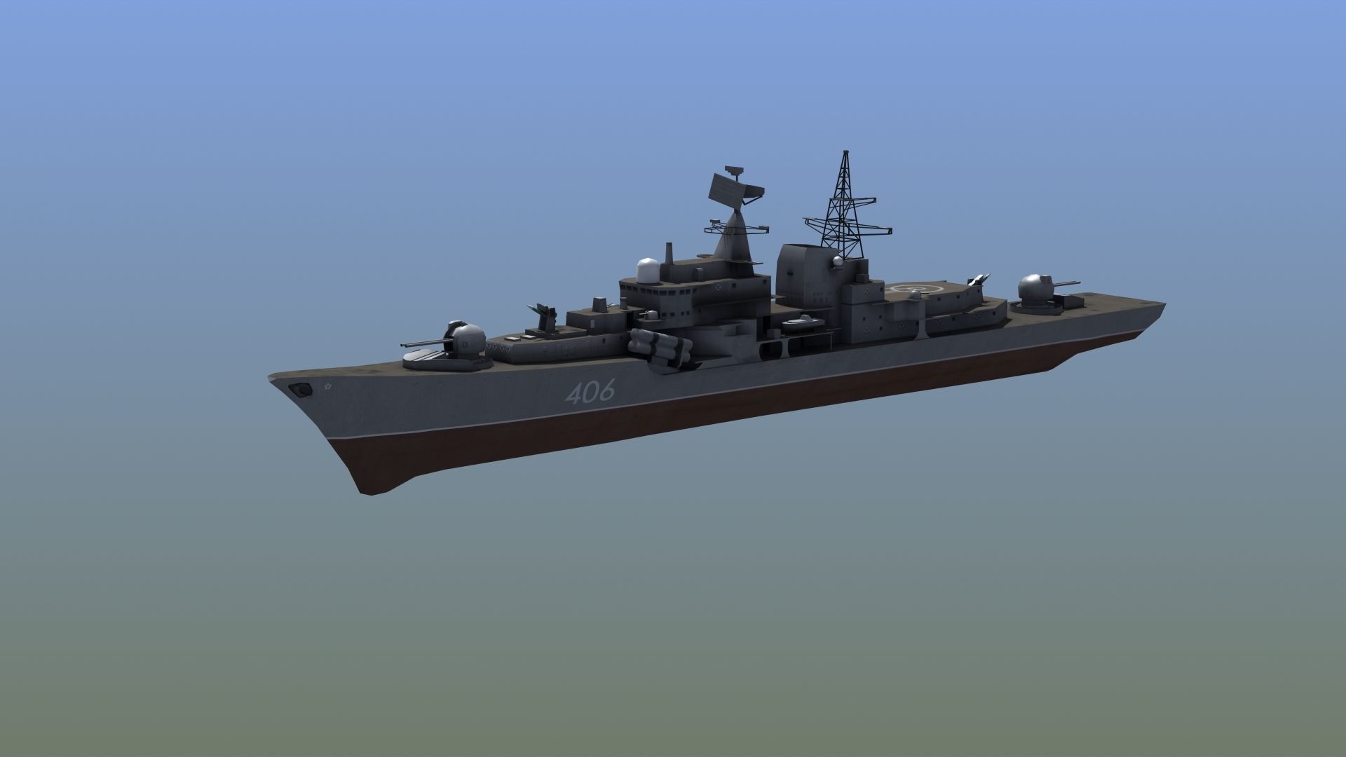 3D model Sovremenny Destroyer VR / AR / low-poly | CGTrader