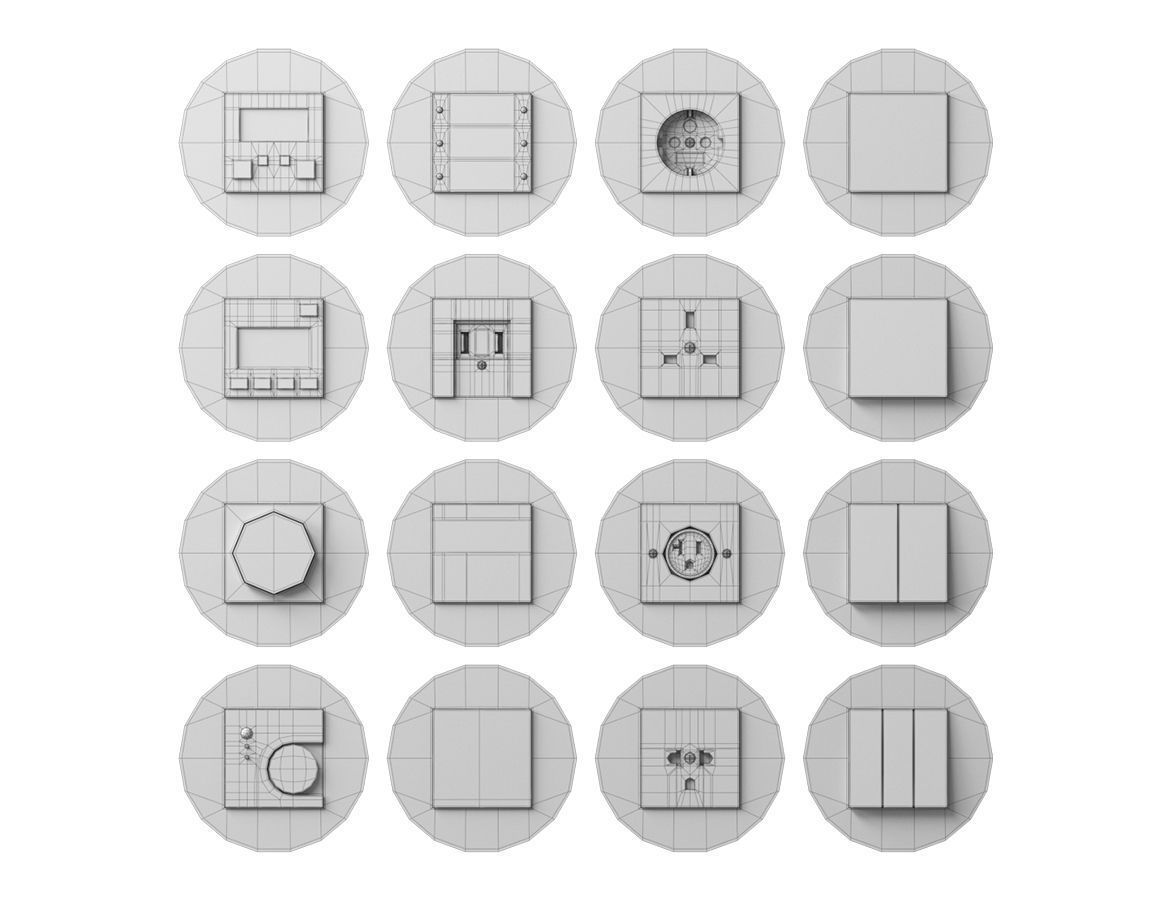 3D model Gira studio flush-mounted VR / AR / low-poly | CGTrader