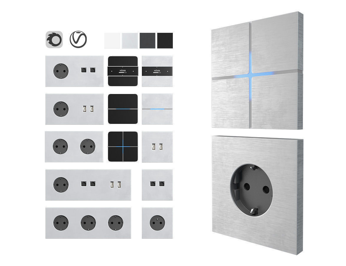 3D model Sockets and switches Basalt VR / AR / low-poly | CGTrader